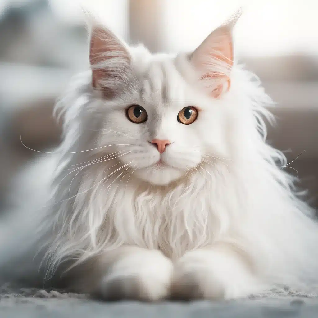 The Enchanting Elegance of a White Maine Coon Cat 🐾 • Kritter Kommunity